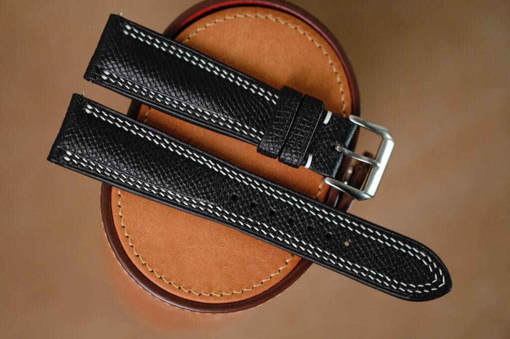 Double stitching JLC Togo handmade strap - Ha Linh Leather Handmade