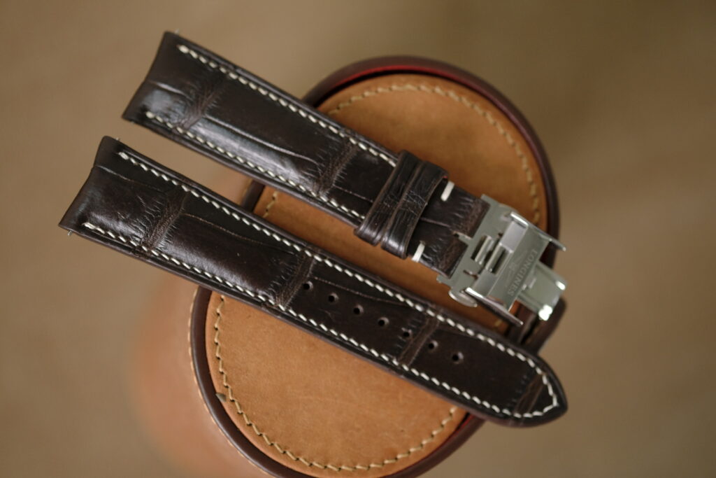 Handmade dark brown strap for Longines with clasp - Ha Linh Leather ...
